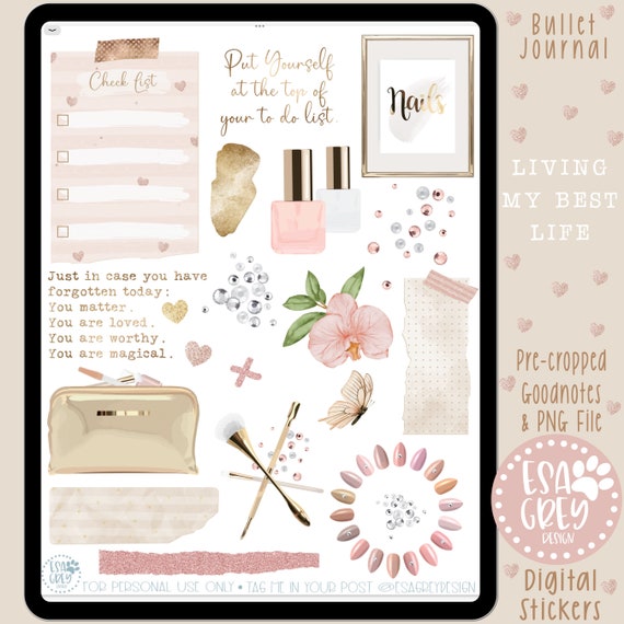 Living My Best Life Digital Planner Stickers Goodnotes | Etsy