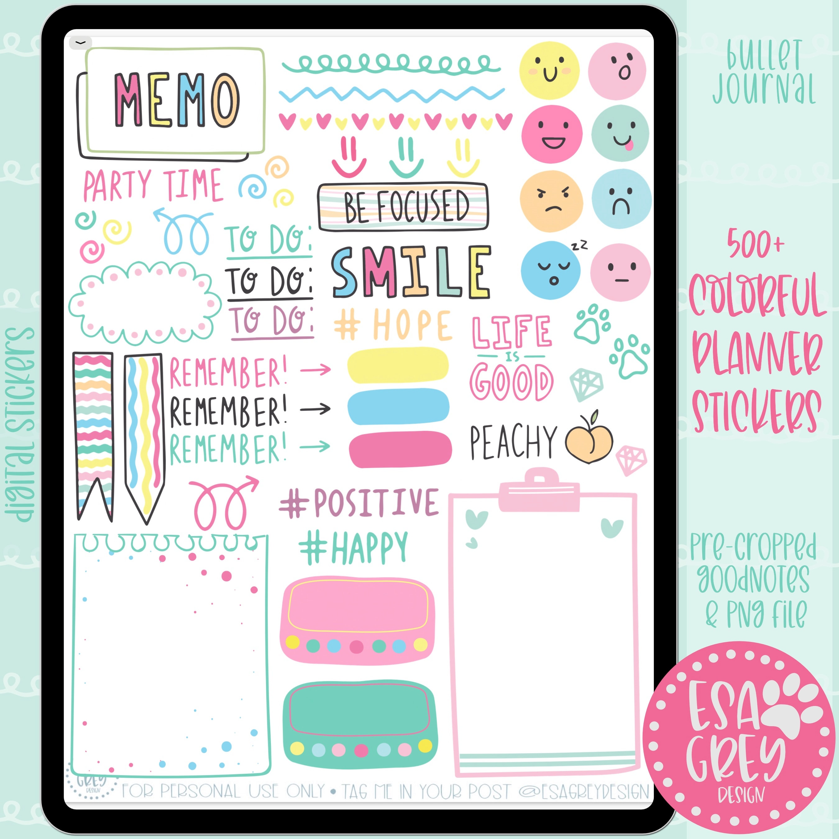 500 Digital Planning Sticker Set Goodnotes Stickers - Etsy