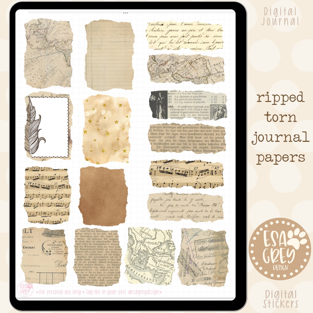Digital Journal Paper Sticker Set | Goodnotes Stickers | Digital ...