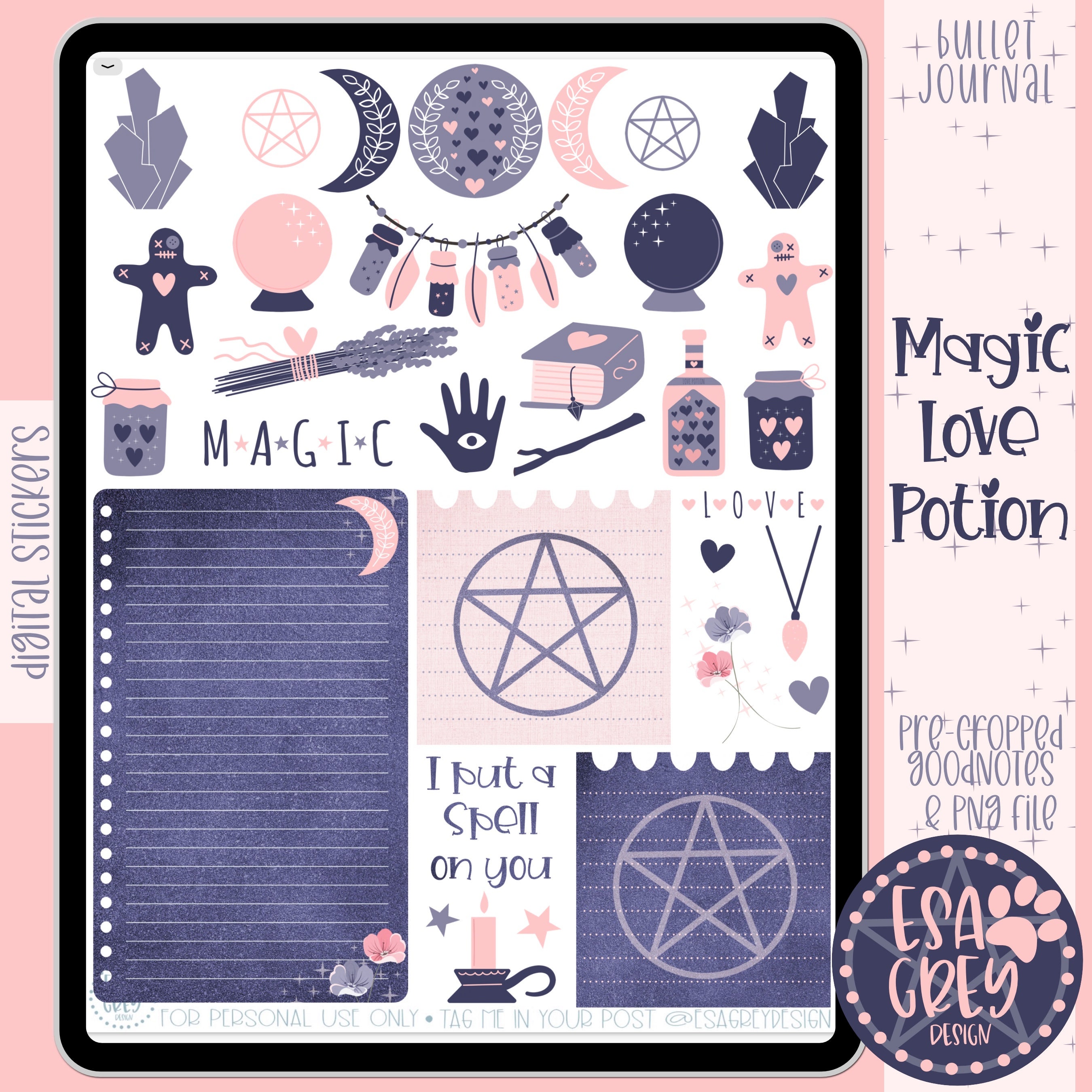 Magic Love Potion Stickers Digital Planner Stickers | Etsy