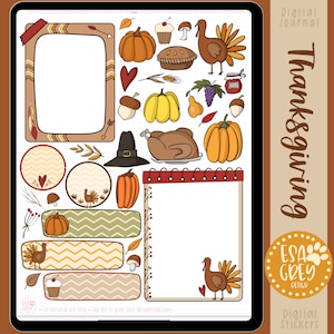 Thanksgiving Sticker Set | Goodnotes Stickers | Digital Planning ...