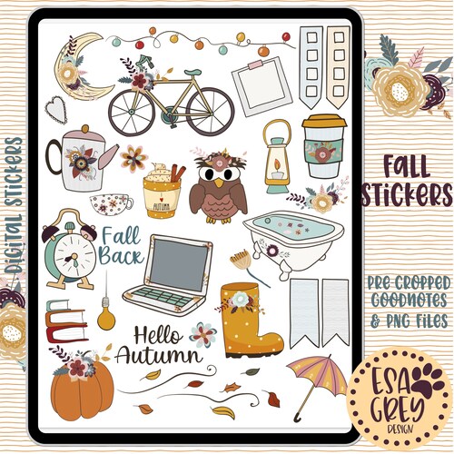 Autumn Digital Planner Stickers Goodnotes Stickers Fall - Etsy