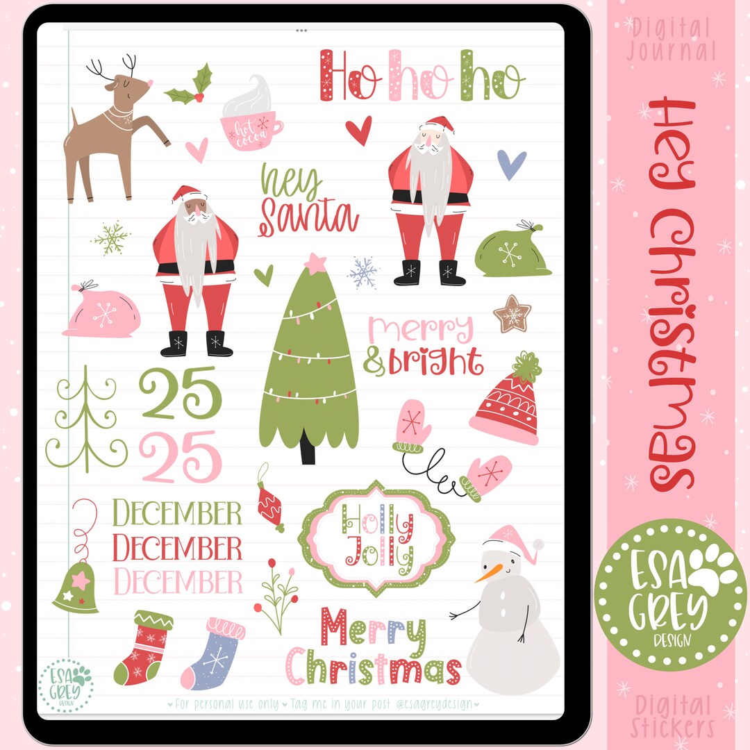 Hey Christmas Digital Planner Stickers | Goodnotes Stickers | Christmas ...