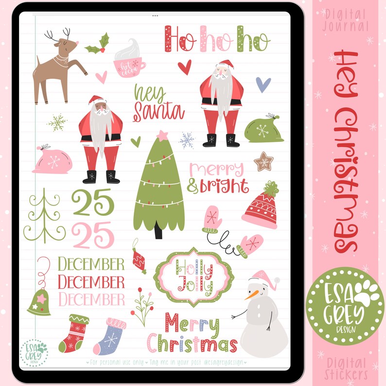 Hey Christmas Digital Planner Stickers | Goodnotes Stickers | Christmas ...