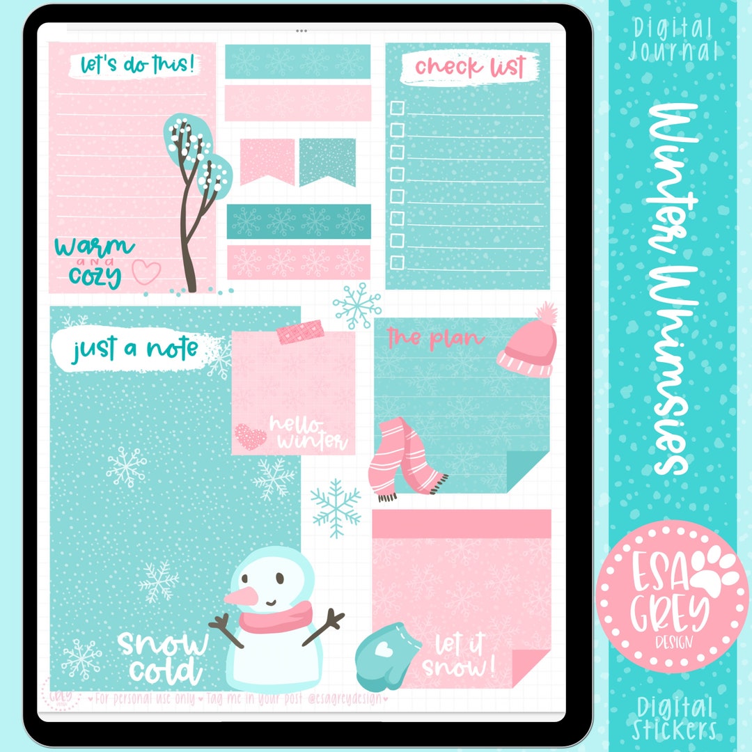 Winter Whimsies Digital Stickers | Goodnotes Stickers | Digital ...