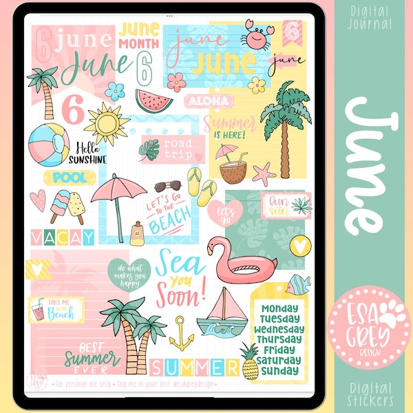 Summer Stickers - Etsy