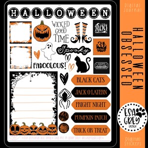 Halloween Obsessed Stickers | Spooky Halloween Digital Planner Stickers ...