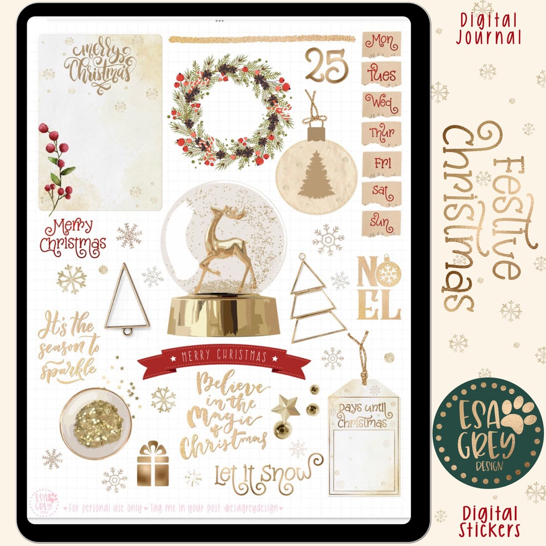 Festive Christmas Stickers | Goodnotes Stickers | Digital Planning ...