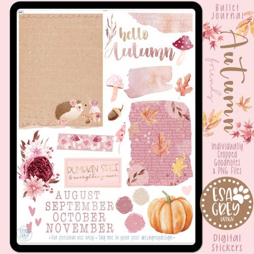 Autumn Sticker Set Goodnotes Stickers Digital Planning - Etsy