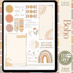 Boho Chill Digital Stickers Digital Planner Stickers - Etsy