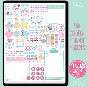 500+ Digital Planning Sticker Set | Goodnotes Stickers | Doodle ...