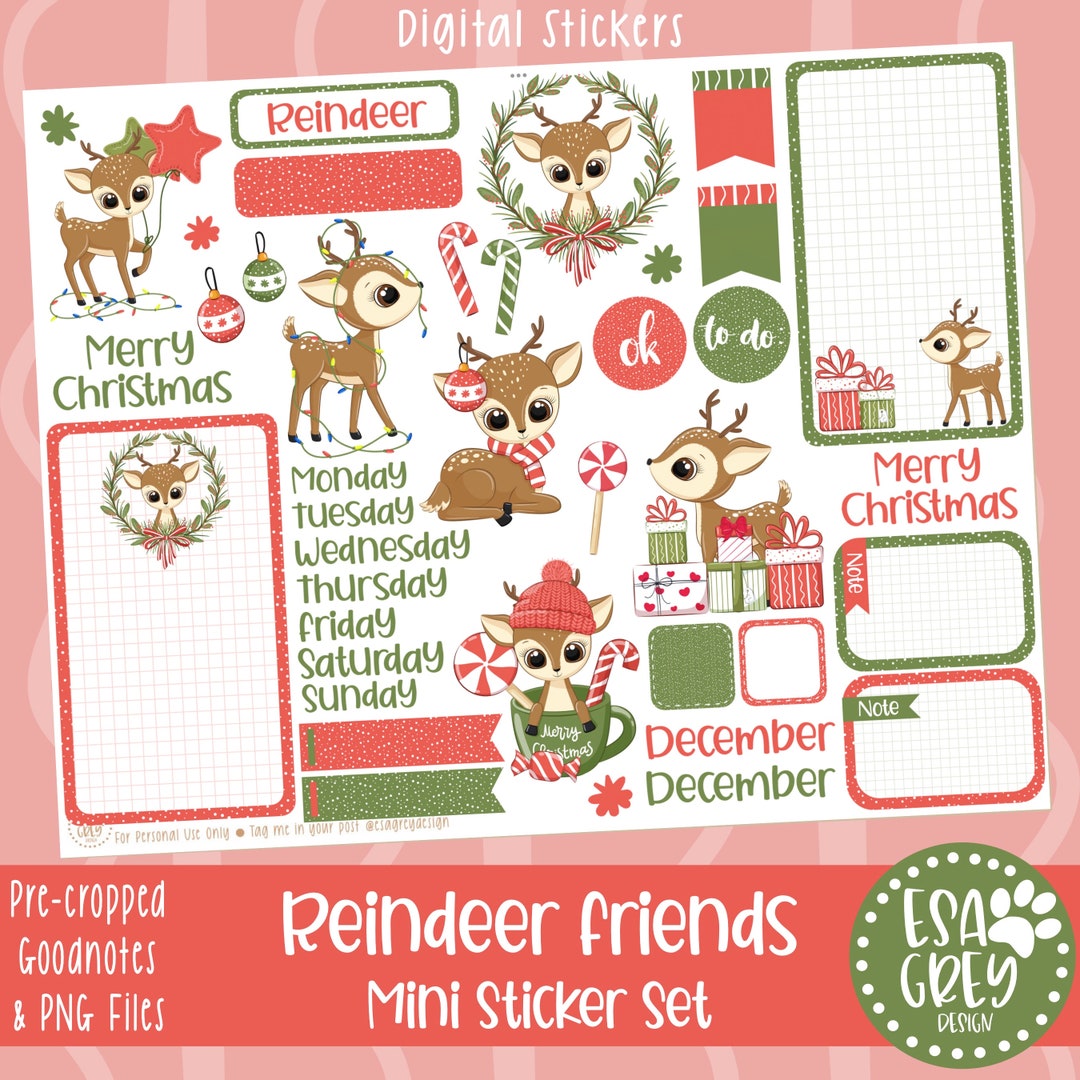 Reindeer Friends Digital Planner Stickers | Goodnotes Stickers ...