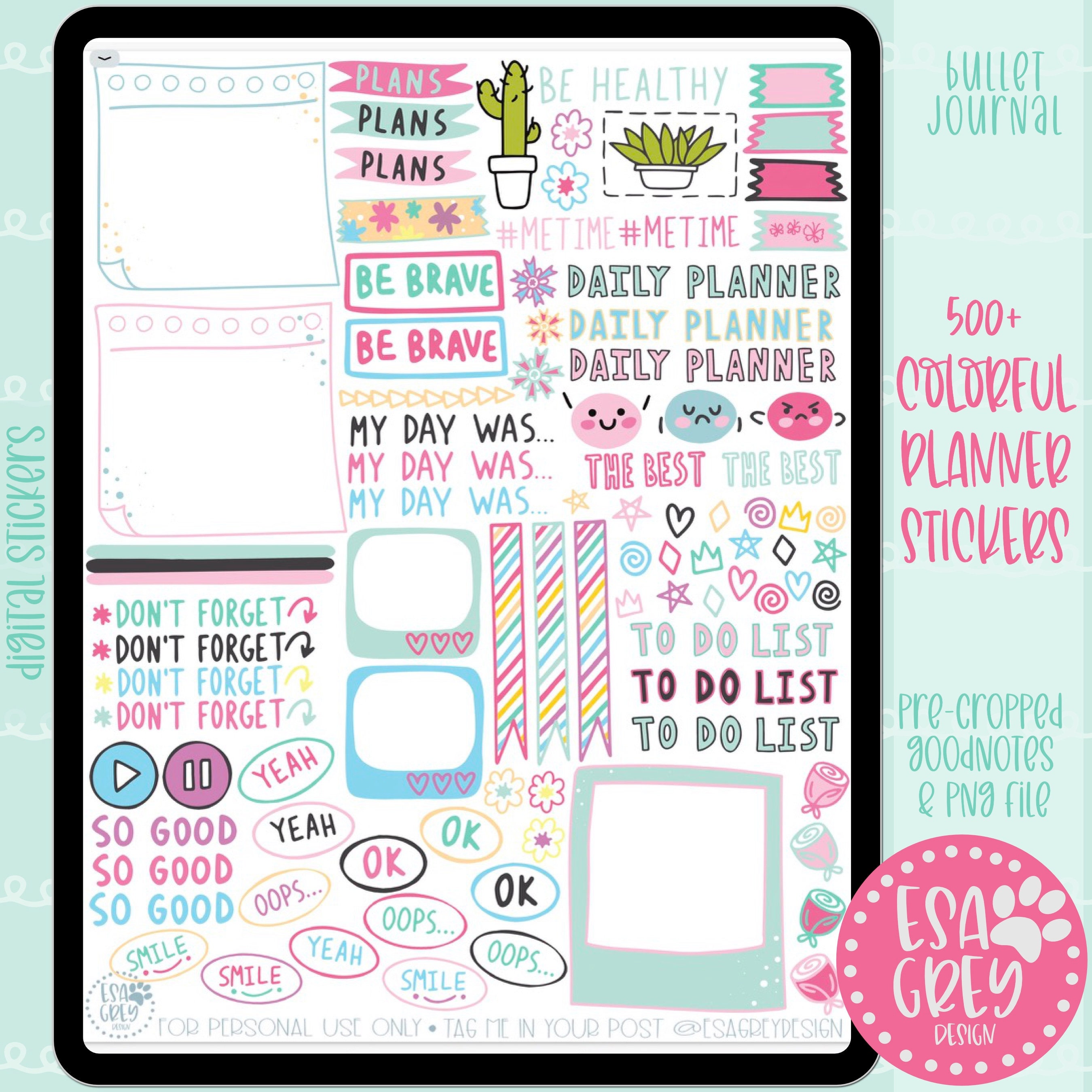 500 Digital Planning Sticker Set Goodnotes Stickers - Etsy
