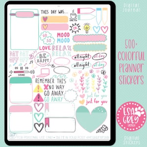 500+ Digital Planning Sticker Set | Goodnotes Stickers | Doodle ...