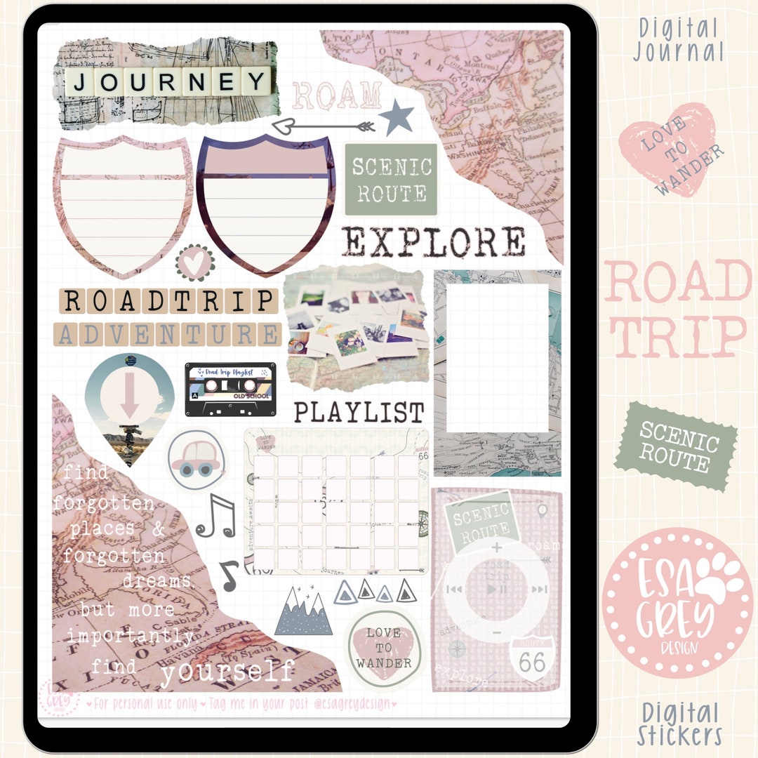 Road Trip Digital Sticker Set | Goodnotes Stickers | Planning Stickers ...