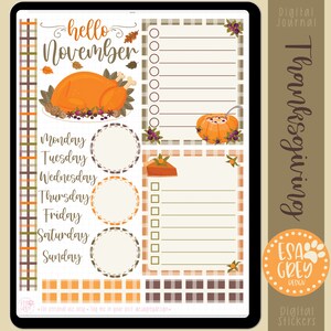 Thanksgiving Sticker Set | Goodnotes Stickers | Digital Planning ...