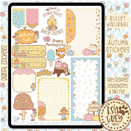 Autumn Sticker Set Goodnotes Stickers Digital Planning - Etsy
