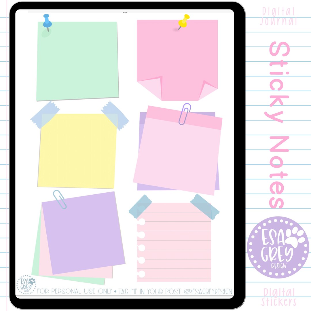 Sticky Note Set | Goodnotes Stickers | Digital Planning Stickers ...
