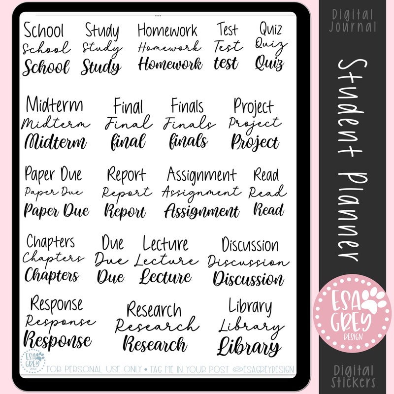 College Planner Stickers - Etsy