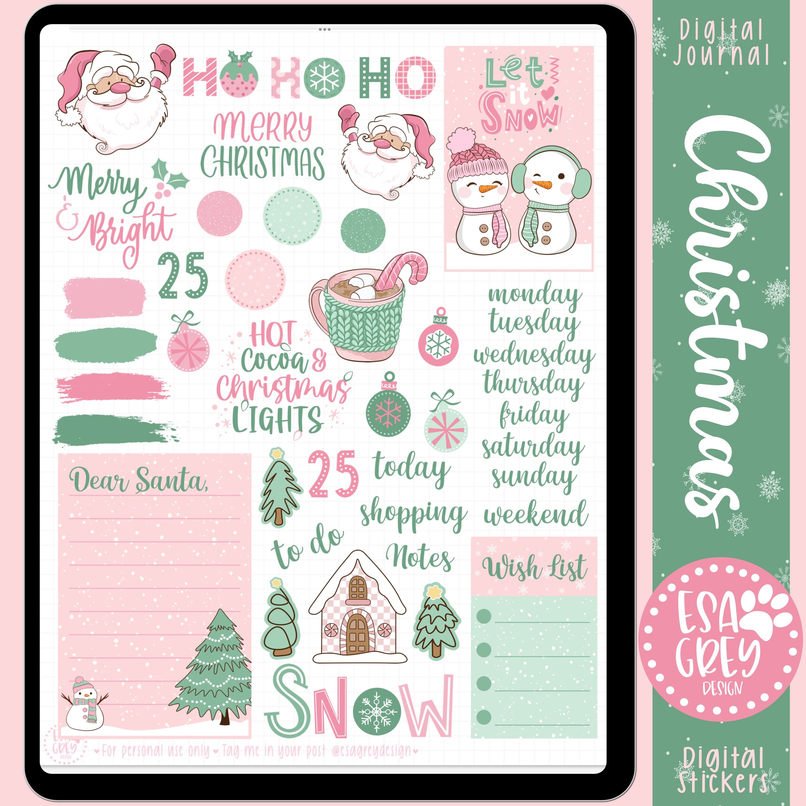 Christmas Fun Stickers | Goodnotes Stickers | Digital Planning Stickers ...