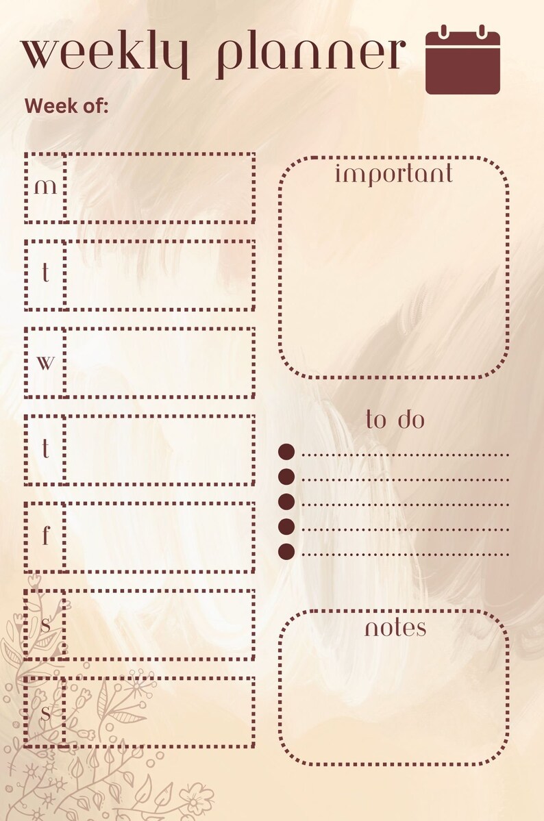 Girly Chic Aesthetic Daily & Weekly Planner Self Care Checklist - Etsy