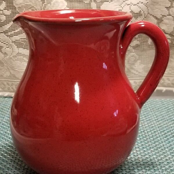 Red Ceramic Pitcher - Etsy