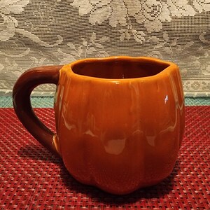 Ceramic Orange Pumpkin Shaped Mug - Etsy