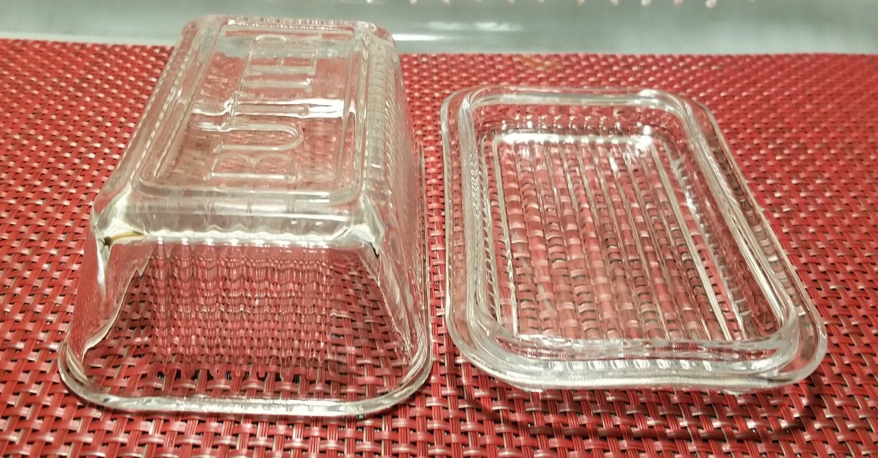 Clear Glass Butter Dish With Etched Word butter | Etsy