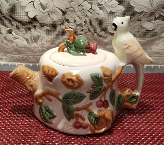 Vintage Teapot With Cockatoo on Handle CBK Ltd 1990 China - Etsy