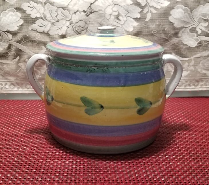 Cookware Pots & Pans Vintage Caleca Pottery Italy Hand Painted Bean Pot ...