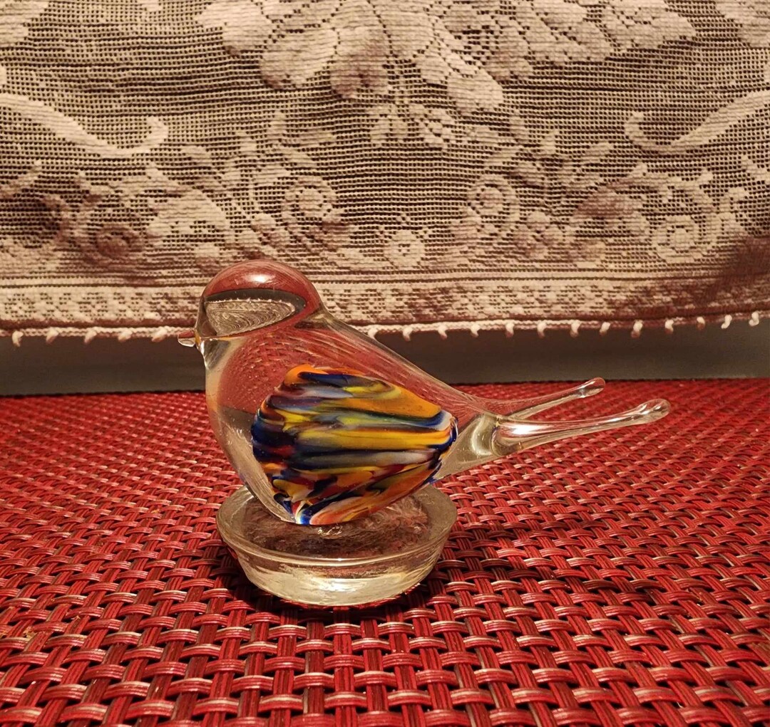 Art Glass Colorful Bird Sculpture - Etsy