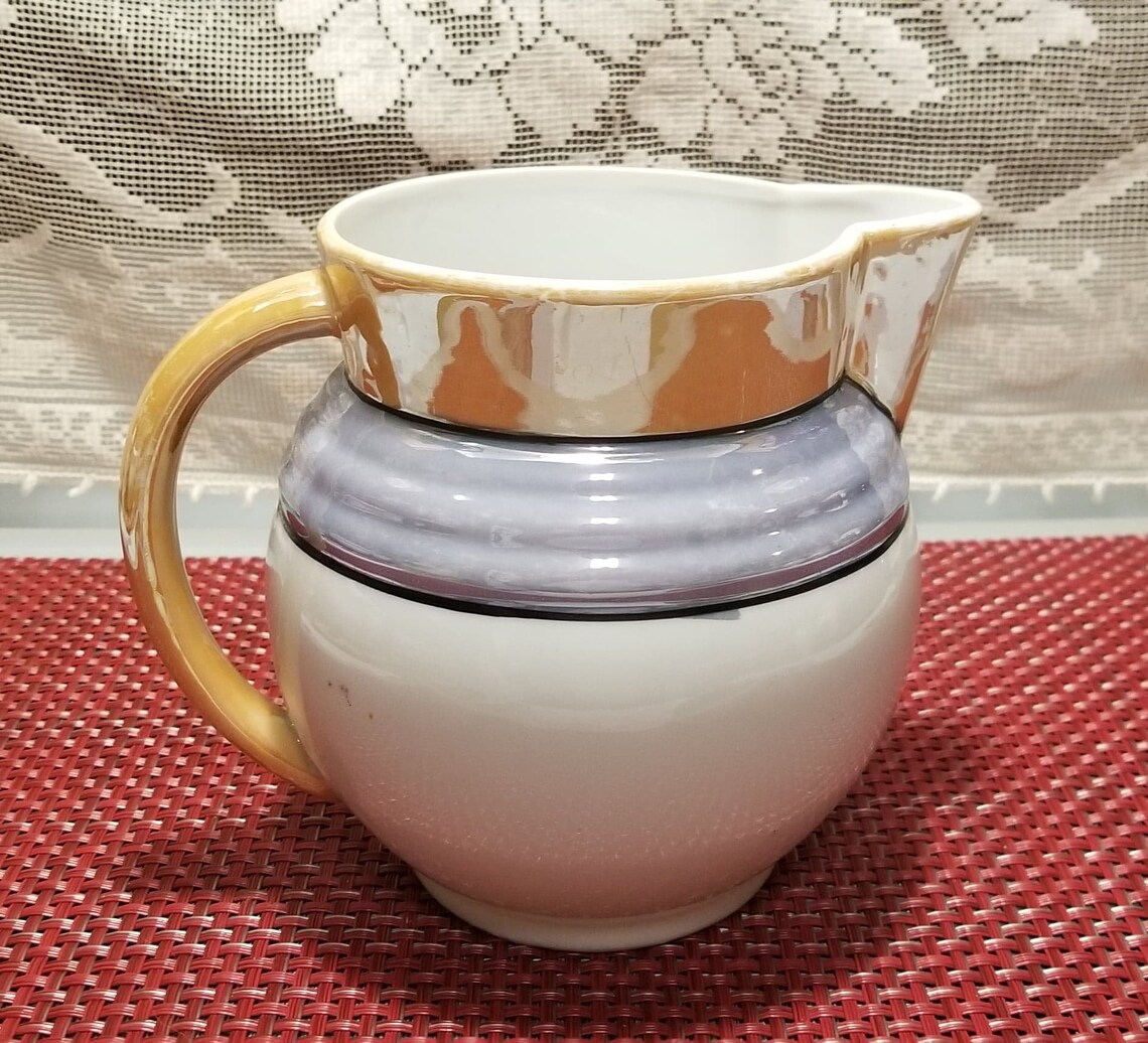 Lusterware Pitcher Floral Design Hand-painted Lusterware - Etsy