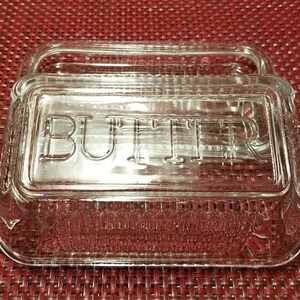 Clear Glass Butter Dish With Etched Word "butter" - 2 Piece Design - Etsy