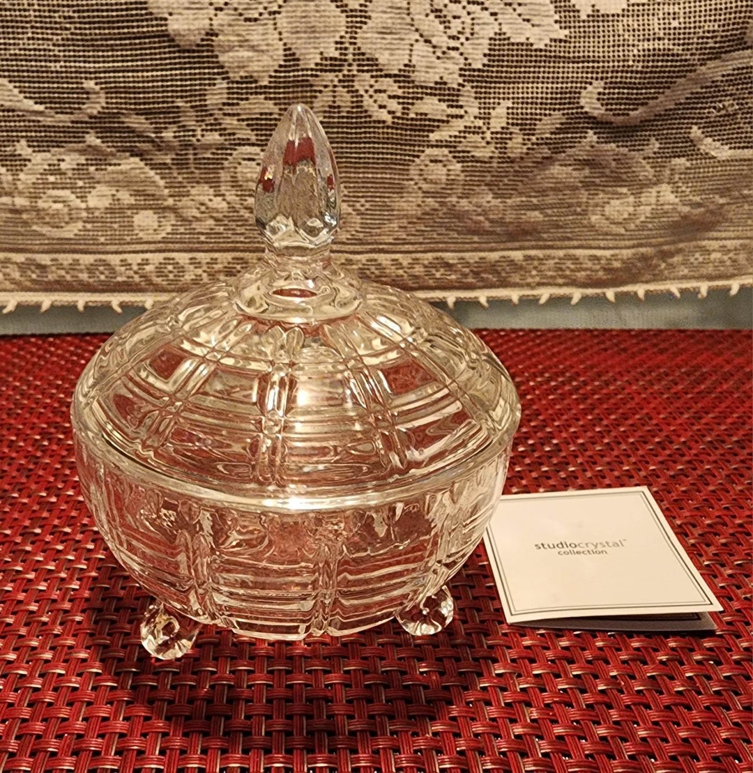 Clear Glass Candy Dish Studio Crystal by Godinger - Etsy