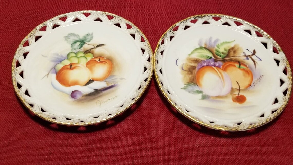 Two Beautiful Fruit Plate / Collectible / Plaque / Kitchen or | Etsy