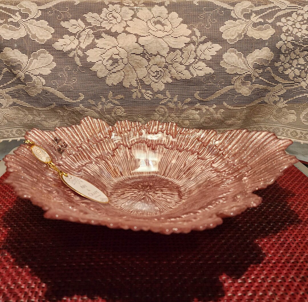 Mauve Art Glass Bowl Made in Turkey - Etsy