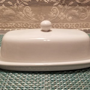 Porcelain Classic White Butter Dish Simple Dining Butter | Etsy