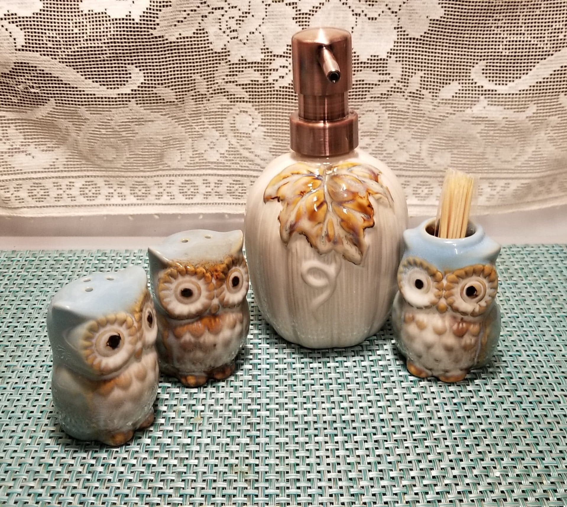 Ceramic Pumpkin Shaped Soap Dispenser Owl Shaped Salt and | Etsy