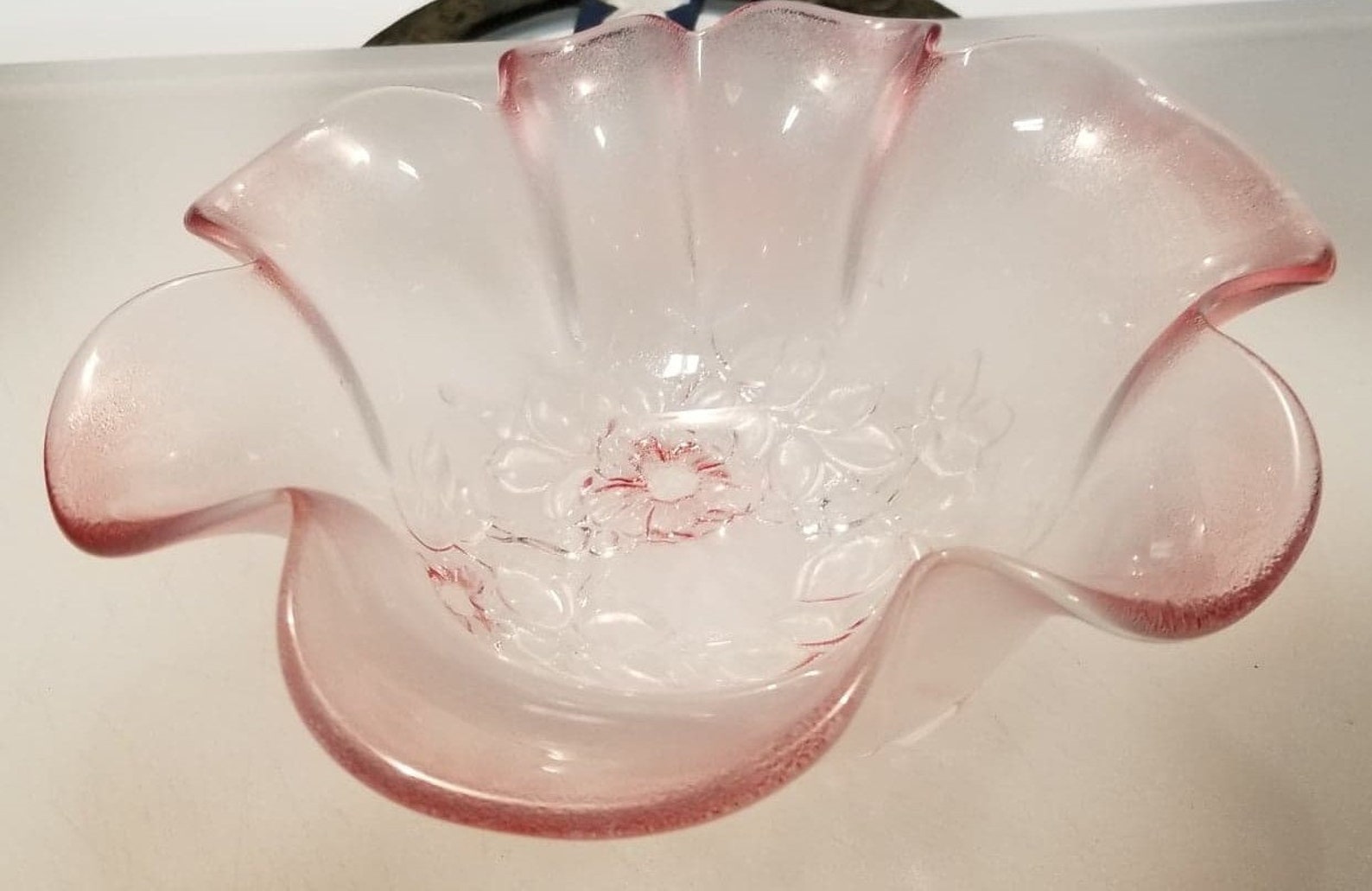 Mikasa Vintage Rosella Pink Roses Fluted Edge Glass Bowl - Etsy