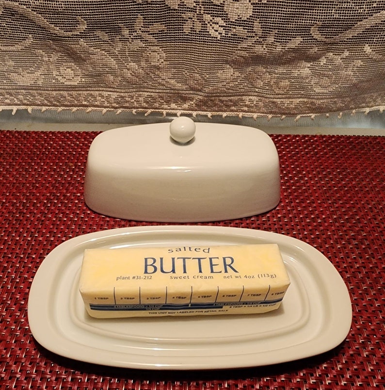 Porcelain Classic White Butter Dish Simple Dining Butter - Etsy