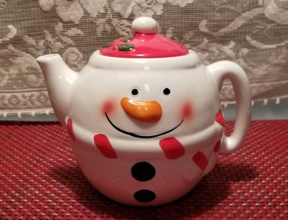 Ceramic Snowman Teapot | Etsy