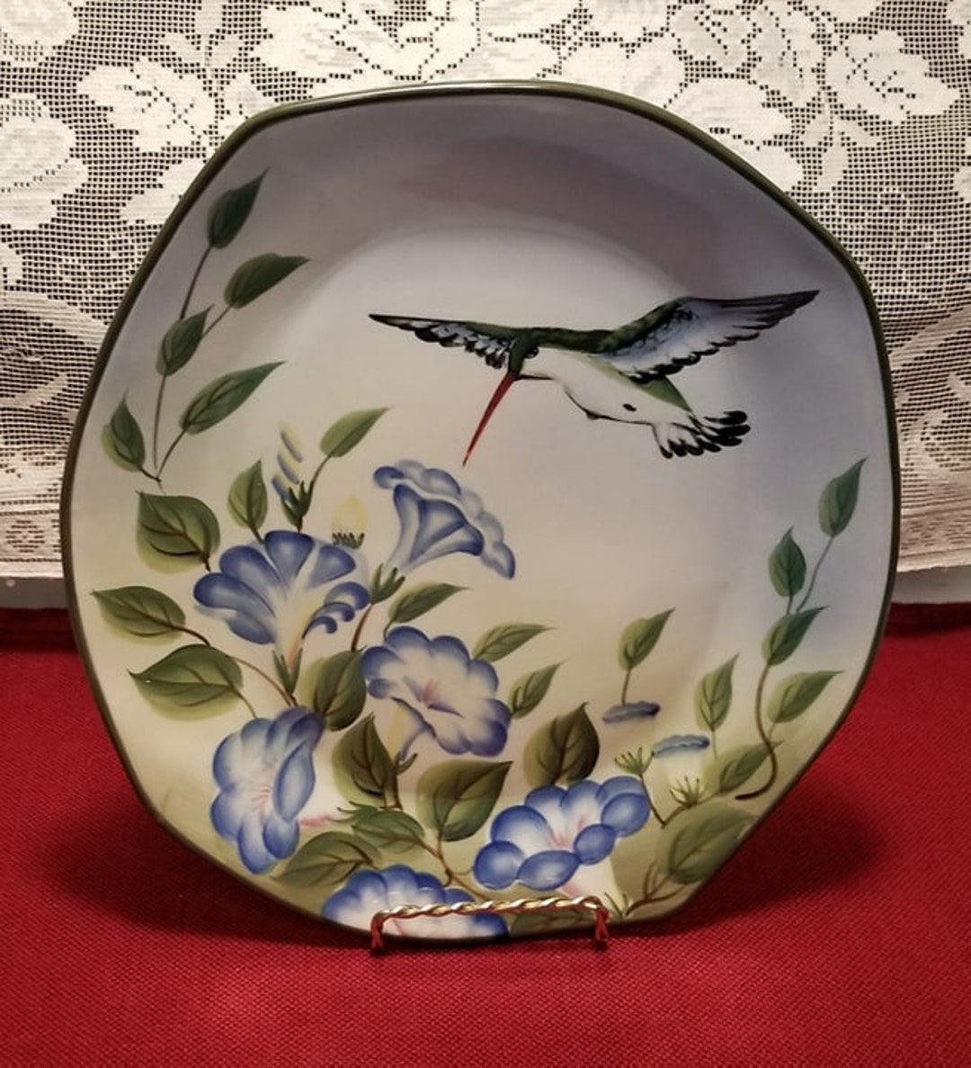 Hand-painted Pacific Rim China Hummingbird Flowers Platter - Etsy