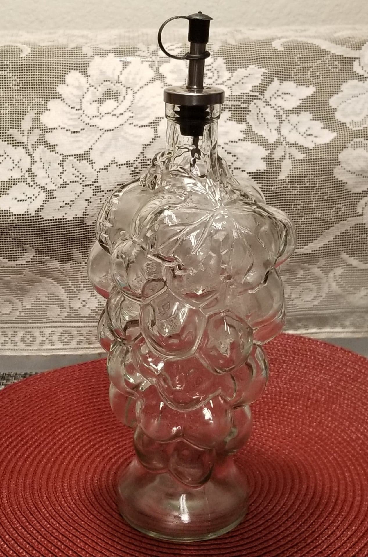 Glass Grape Cluster Embossed Cruet With Drizzle Spout - Etsy UK