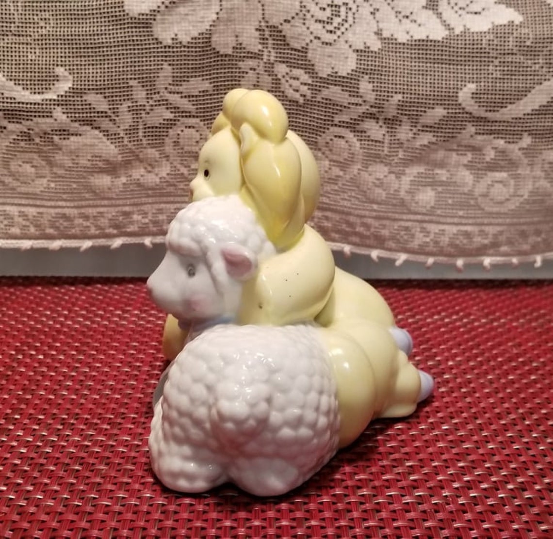 Ceramic Lion and Lamb Figurine for Baby's Room Gail - Etsy