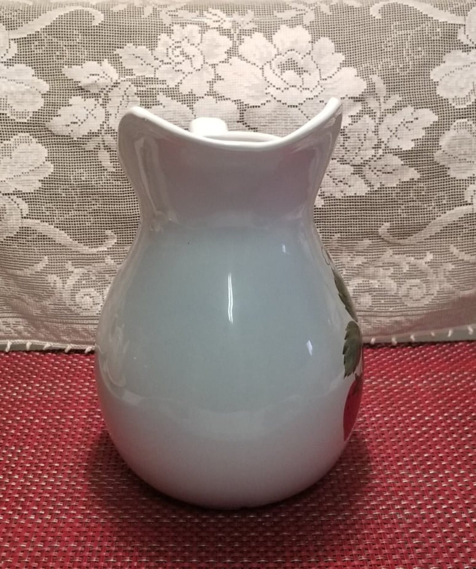 Vintage Mccoy Pottery White Pitcher With Strawberry Motif | Etsy