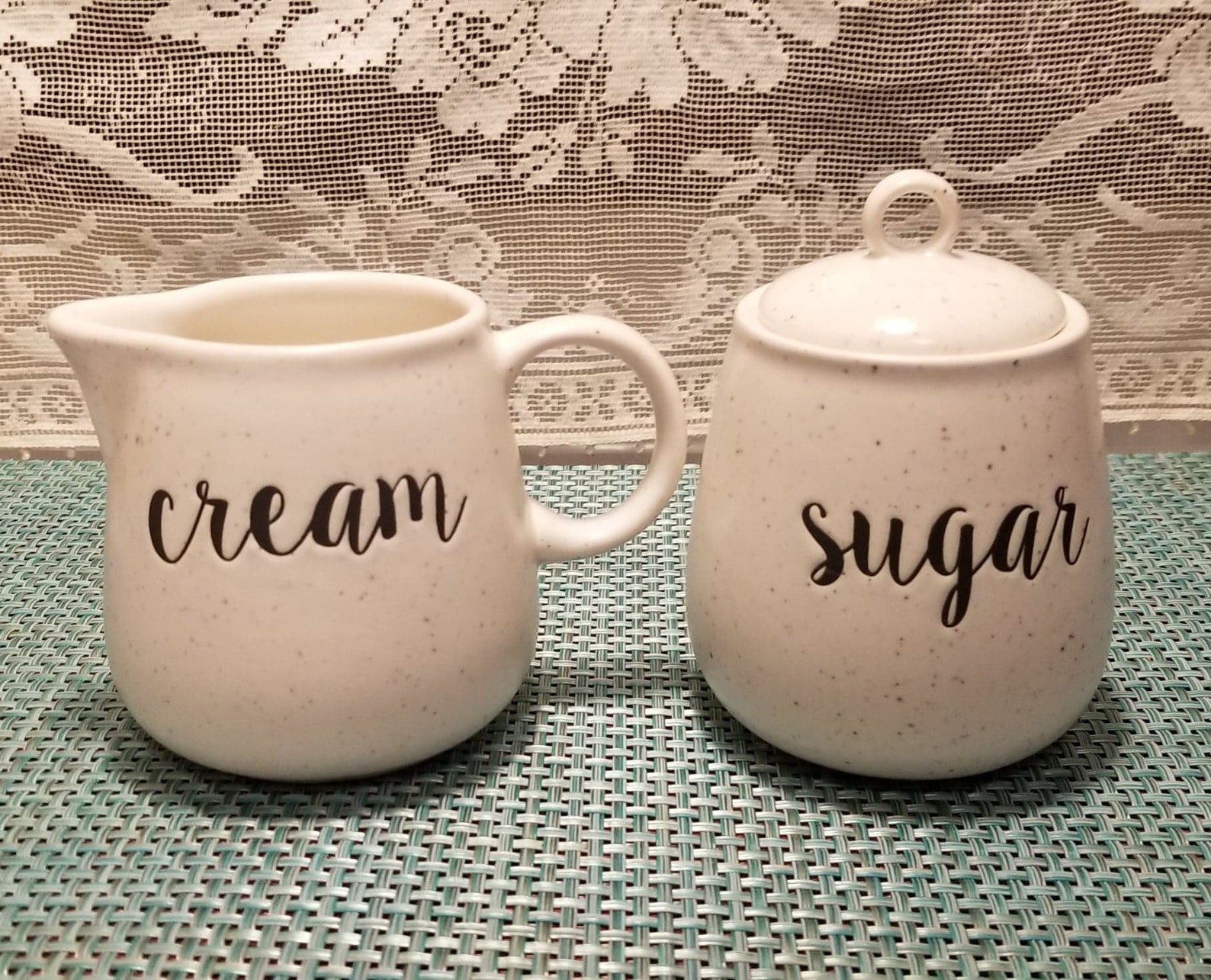 Tan Speckled Canisters Butter Dish Creamer Covered Sugar - Etsy