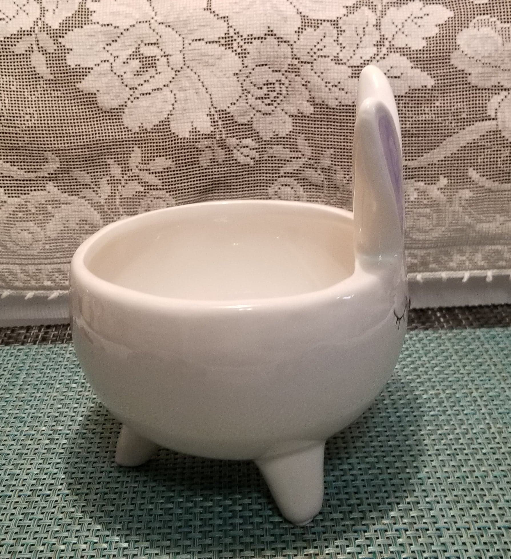 White Ceramic Bunny Planter | Etsy