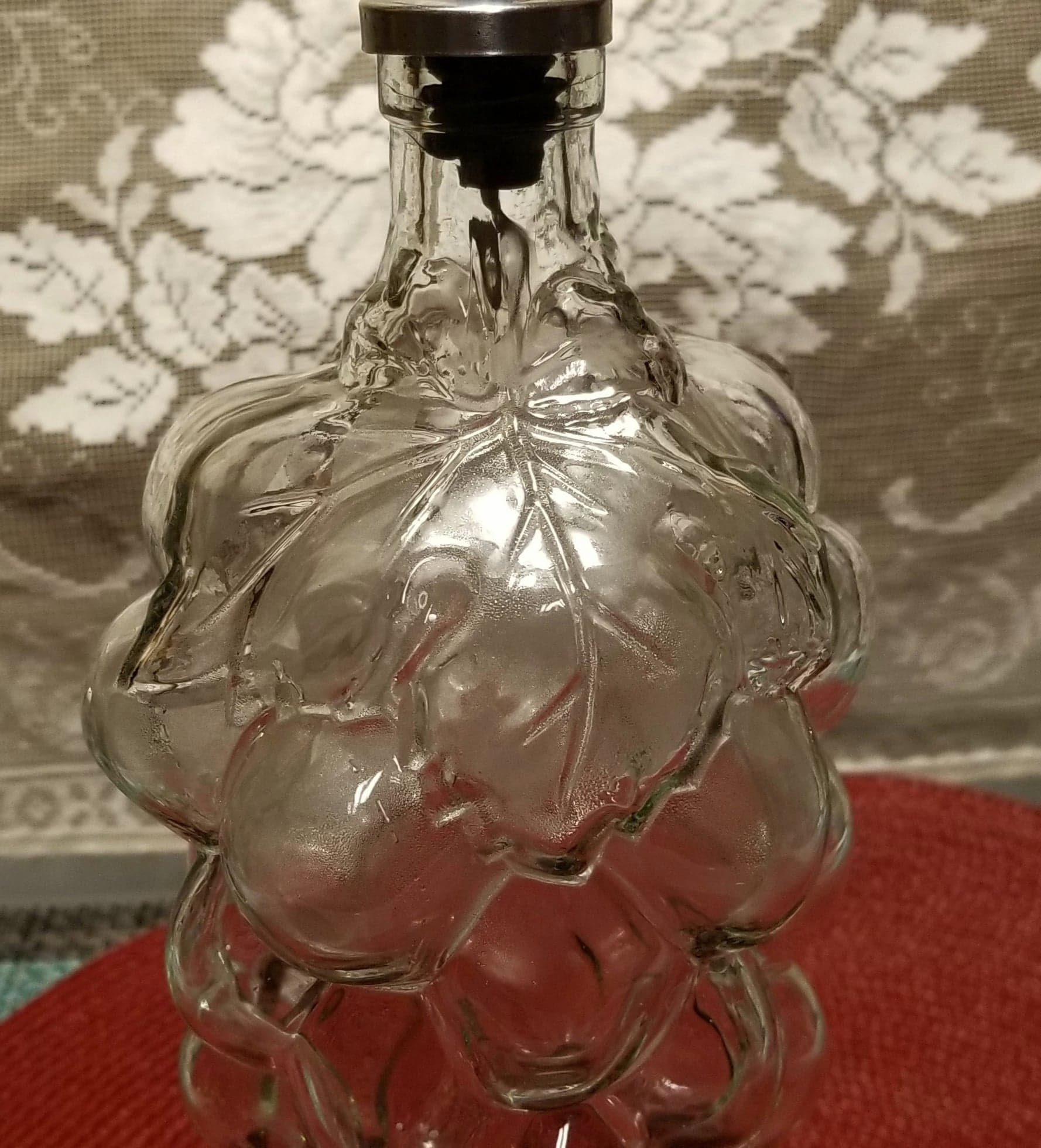 Glass Grape Cluster Embossed Cruet With Drizzle Spout - Etsy UK
