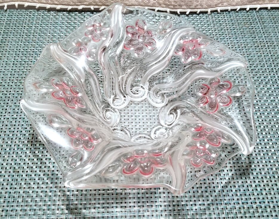 Vintage Mikasa Floral Dance Pattern Pink Frosted Bowl Made | Etsy