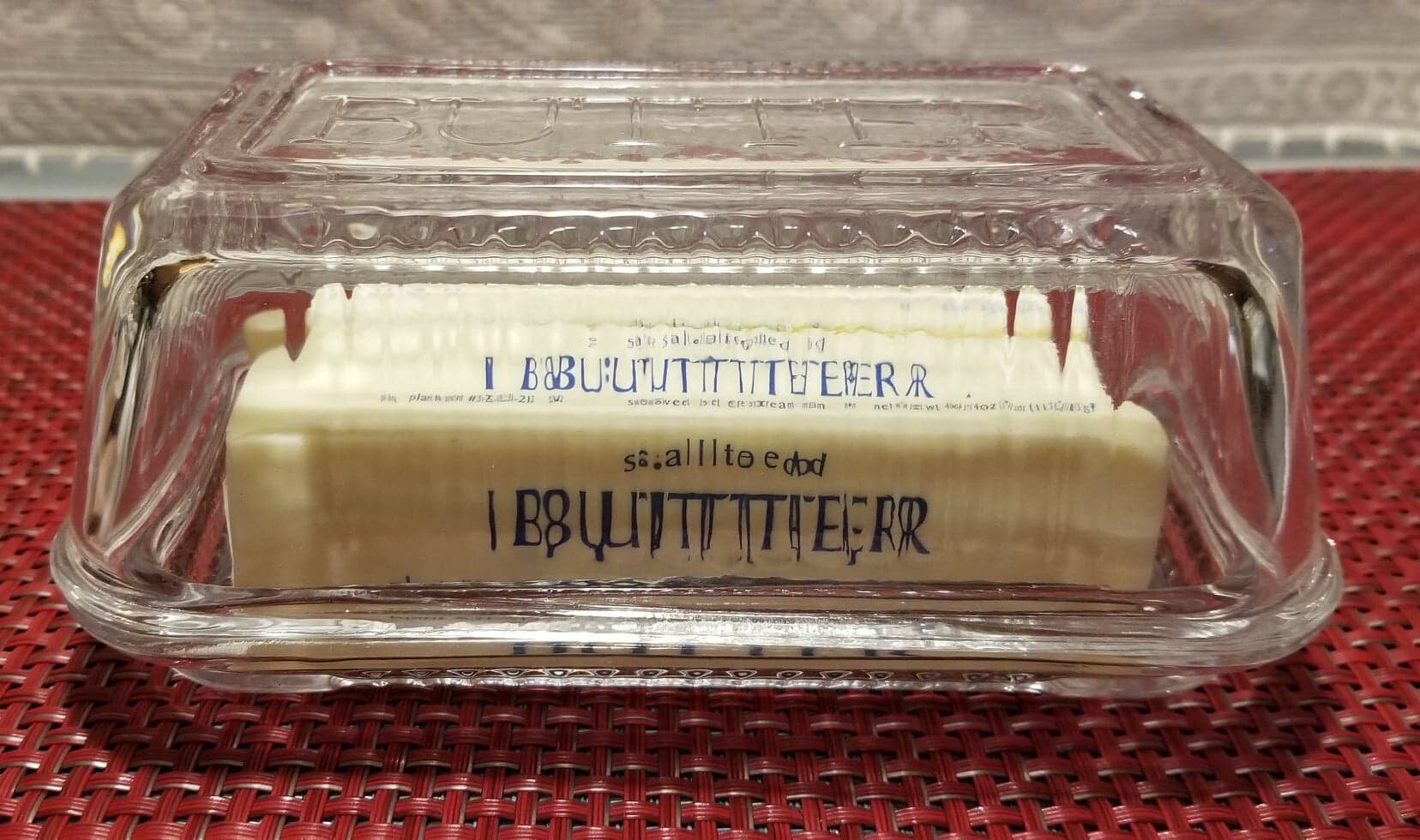 Clear Glass Ribbed Butter Dish With Embossed Word - Etsy